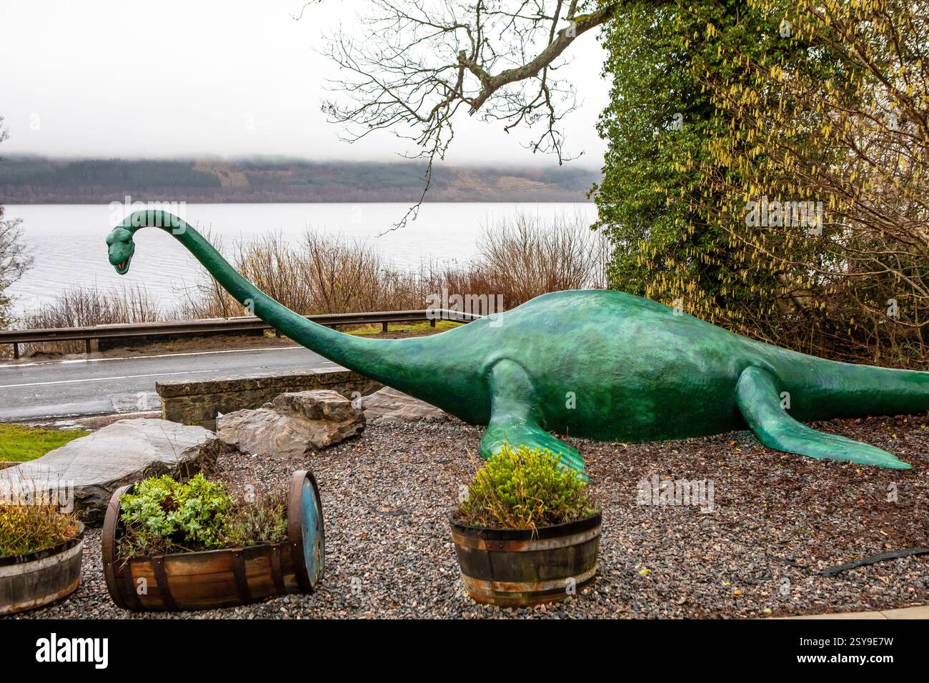 Loch Ness, Scotland - February 16th 2023: Statue of the Loch Ness ...