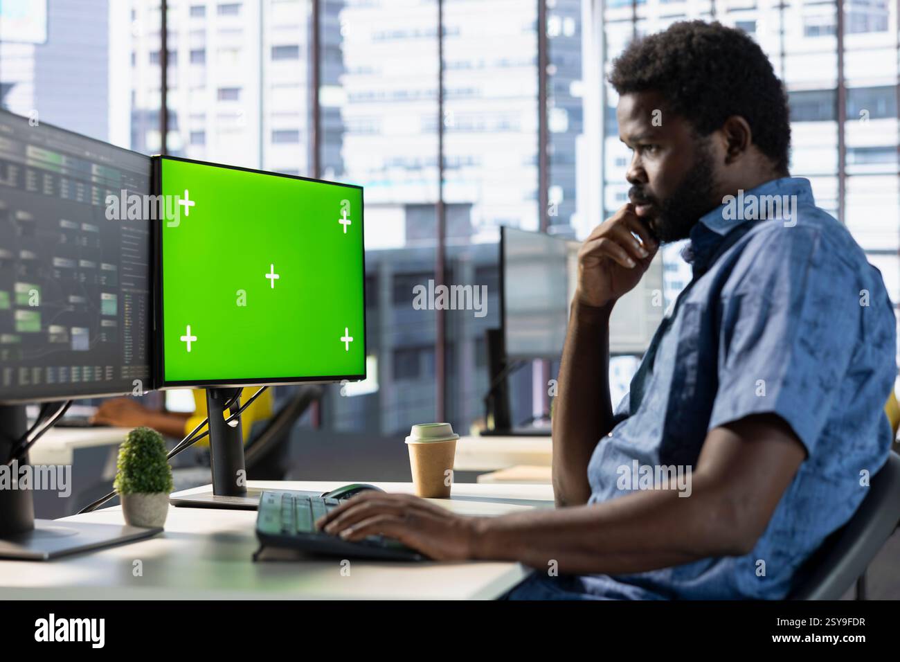 Programmer Conducting Tests On Isolated Screen Computer To Optimize Machine Learning Models For