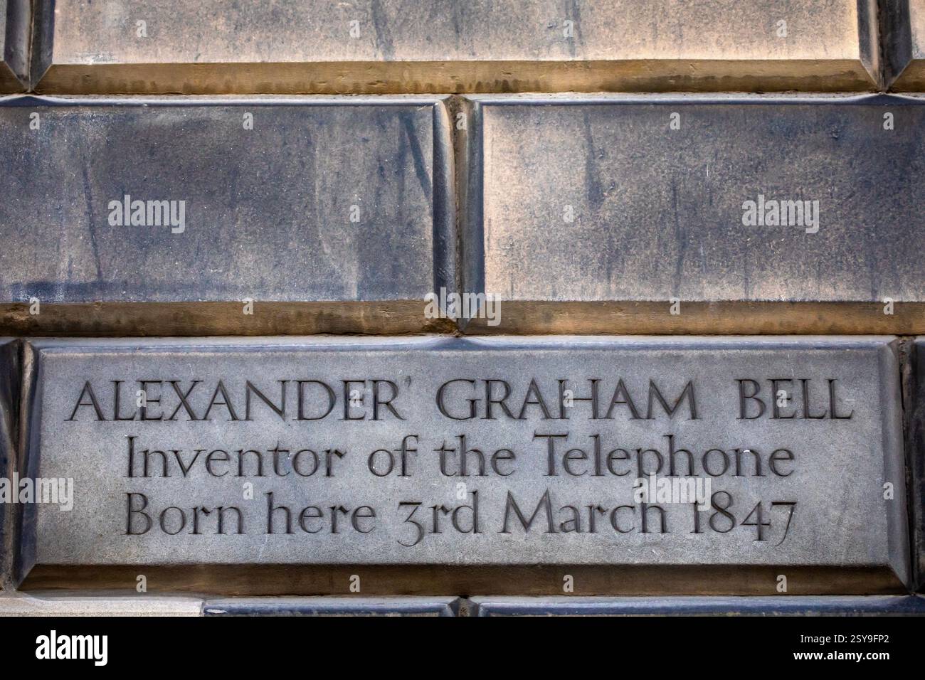 Edinburgh, Scotland - February 17th 2023: Stone plaque on South ...