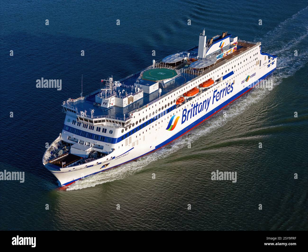 Saint-Malo, an E-Flexer, hybrid powered cross-Channel ferry, operated ...