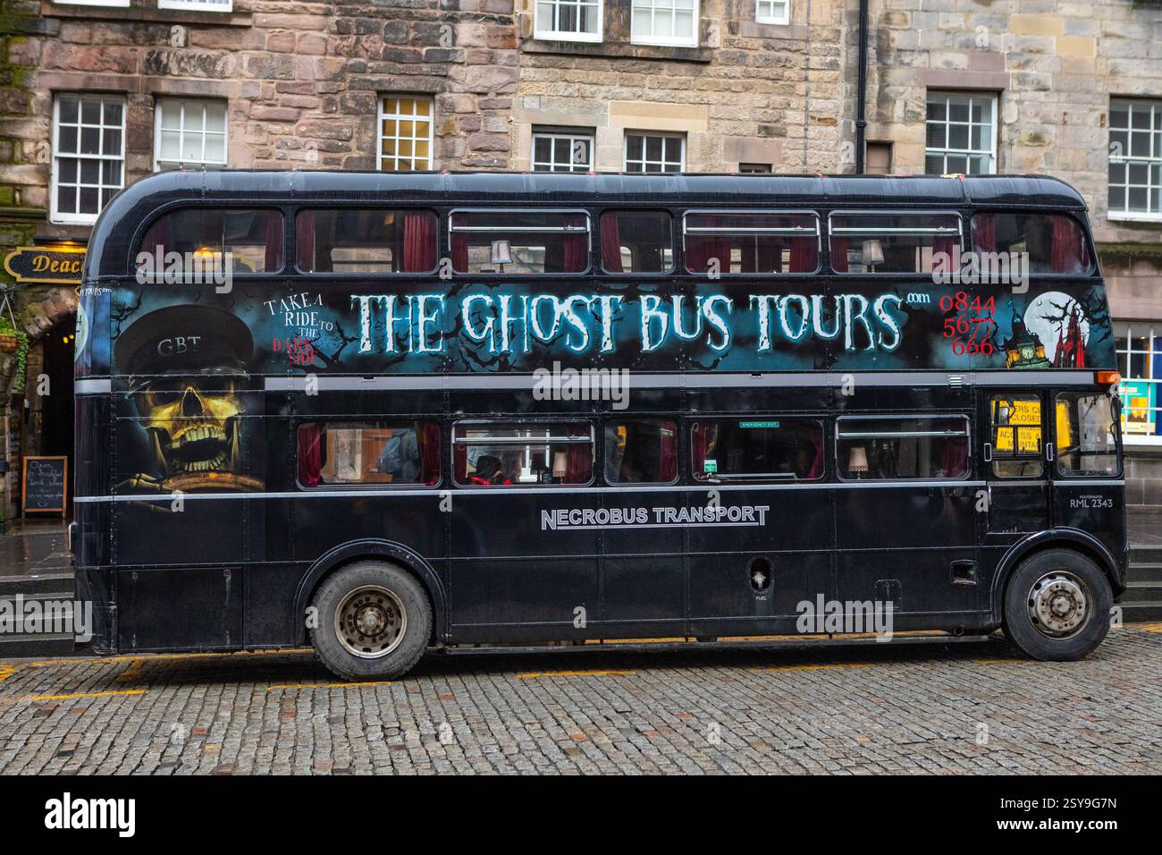 Edinburgh, Scotland - February 18th 2023: A Ghost Tour Bus, parked on ...