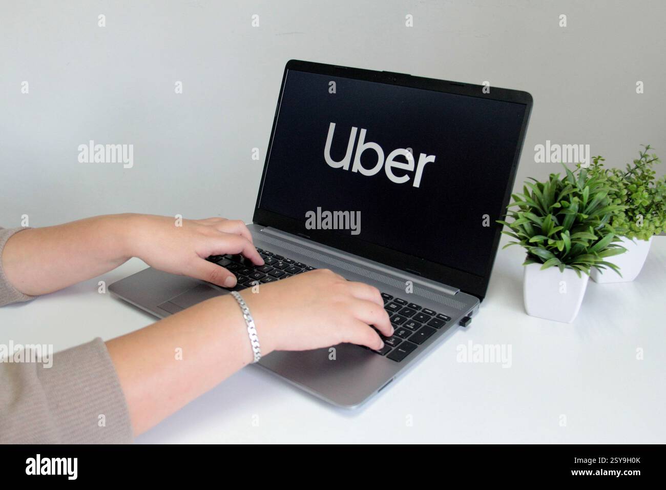 Mexico City, Mexico - Feb 22 2025: Uber is an application that is ...