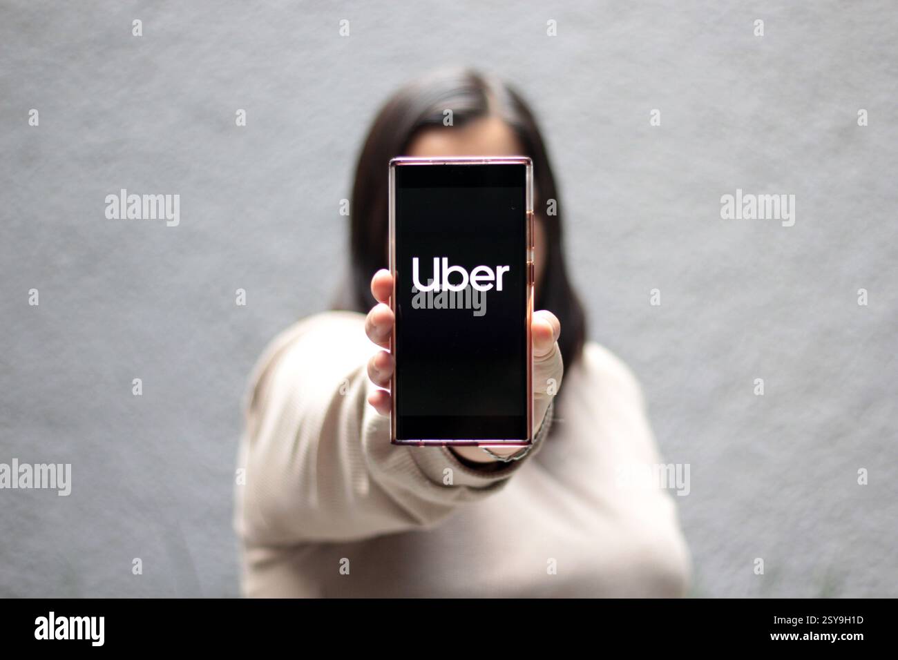 Mexico City, Mexico - Feb 22 2025: Uber is an application that is ...