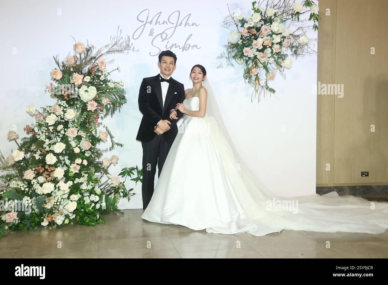 TAIPEI, CHINA - FEBRUARY 27, 2025 - A view of the wedding reception of ...