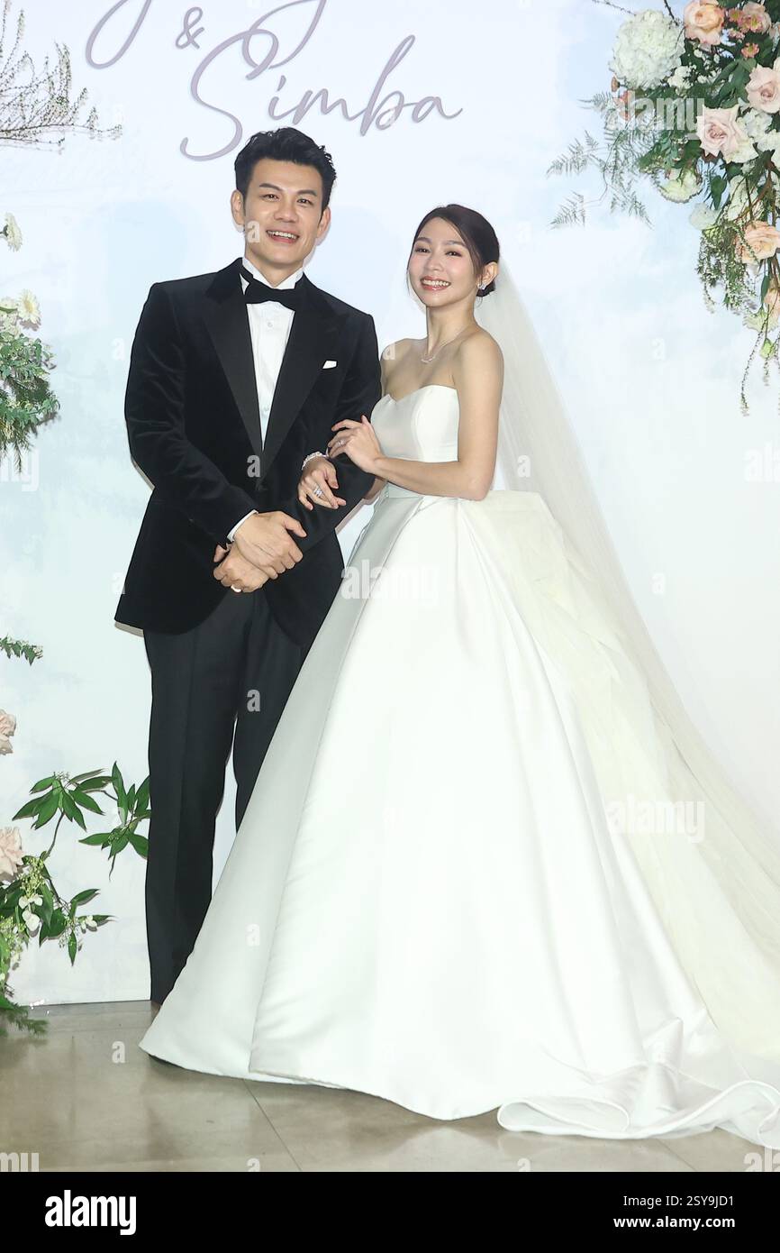 TAIPEI, CHINA - FEBRUARY 27, 2025 - A view of the wedding reception of ...