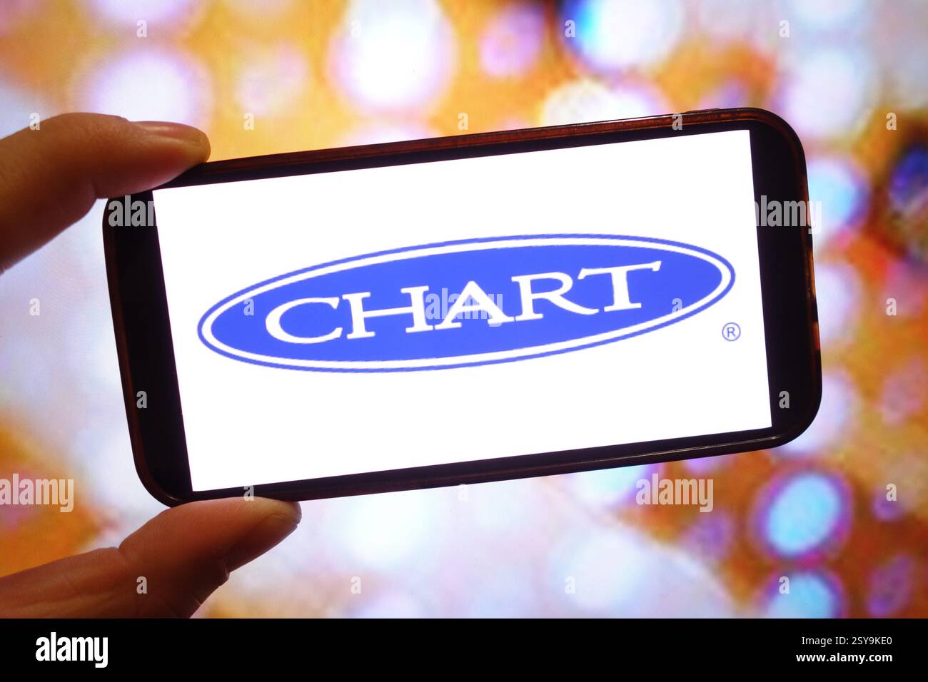 In this photo illustration, the Chart Industries company logo is seen ...