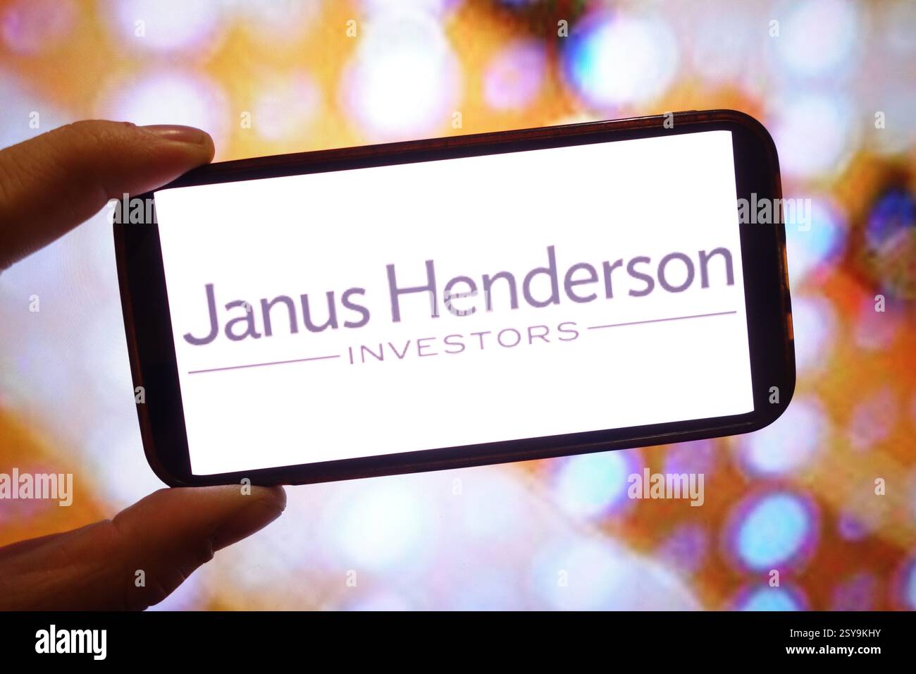 In this photo illustration, the Janus Henderson company logo is seen ...