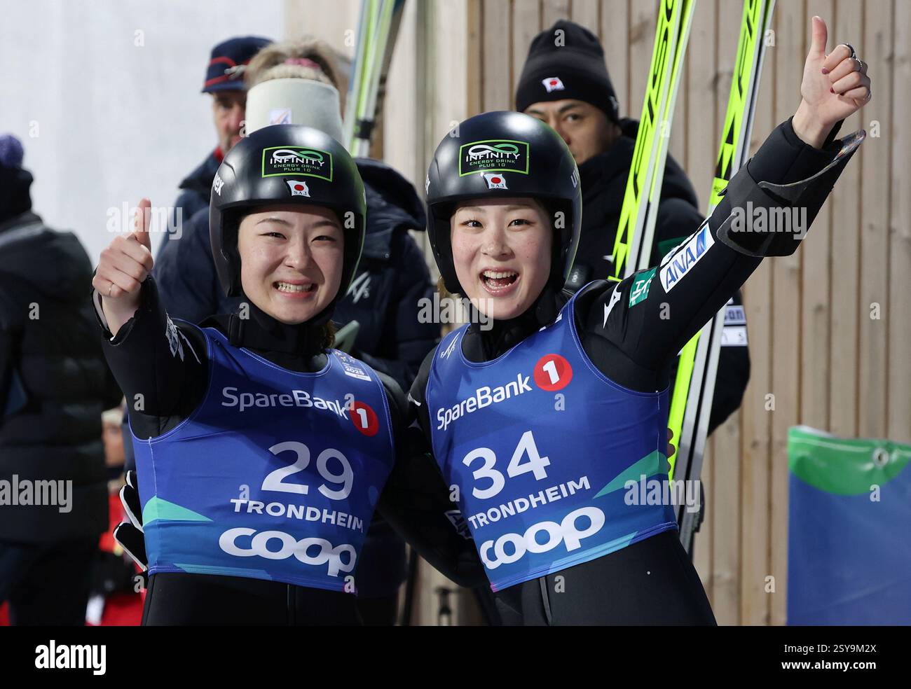 Japanese sisters Yuna (R) and Haruka smile for the camera at the 2025 ...