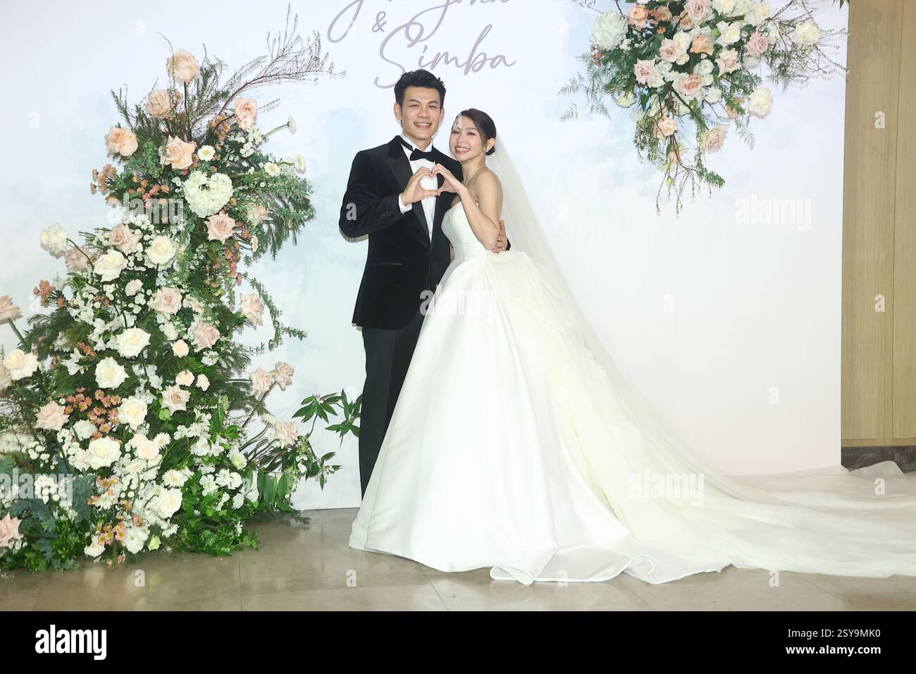 TAIPEI, CHINA - FEBRUARY 27, 2025 - A view of the wedding reception of ...