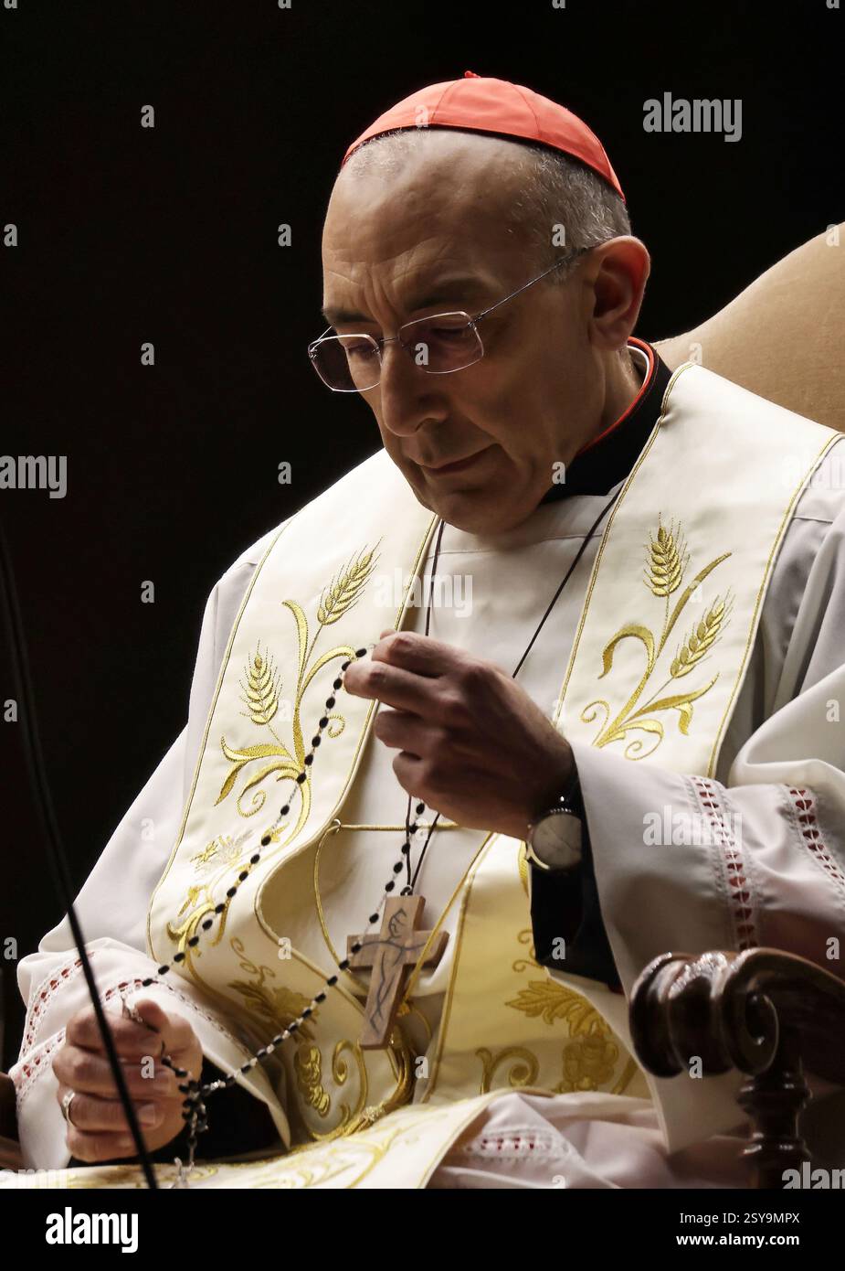 February 27, 2025 - Vatican City. Cardinal BALDASSARE REINA leads the ...