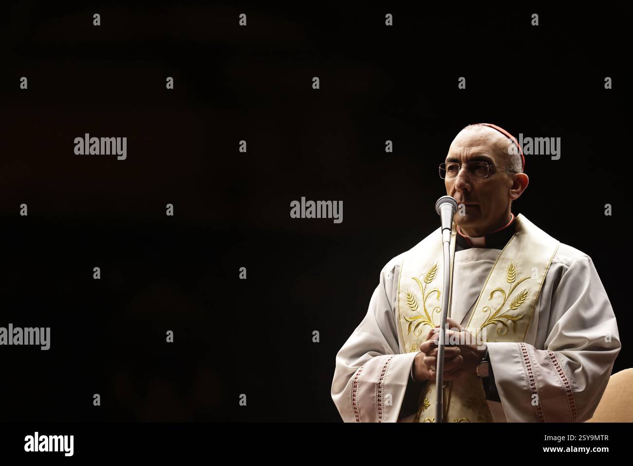 February 27, 2025 - Vatican City. Cardinal BALDASSARE REINA leads the ...