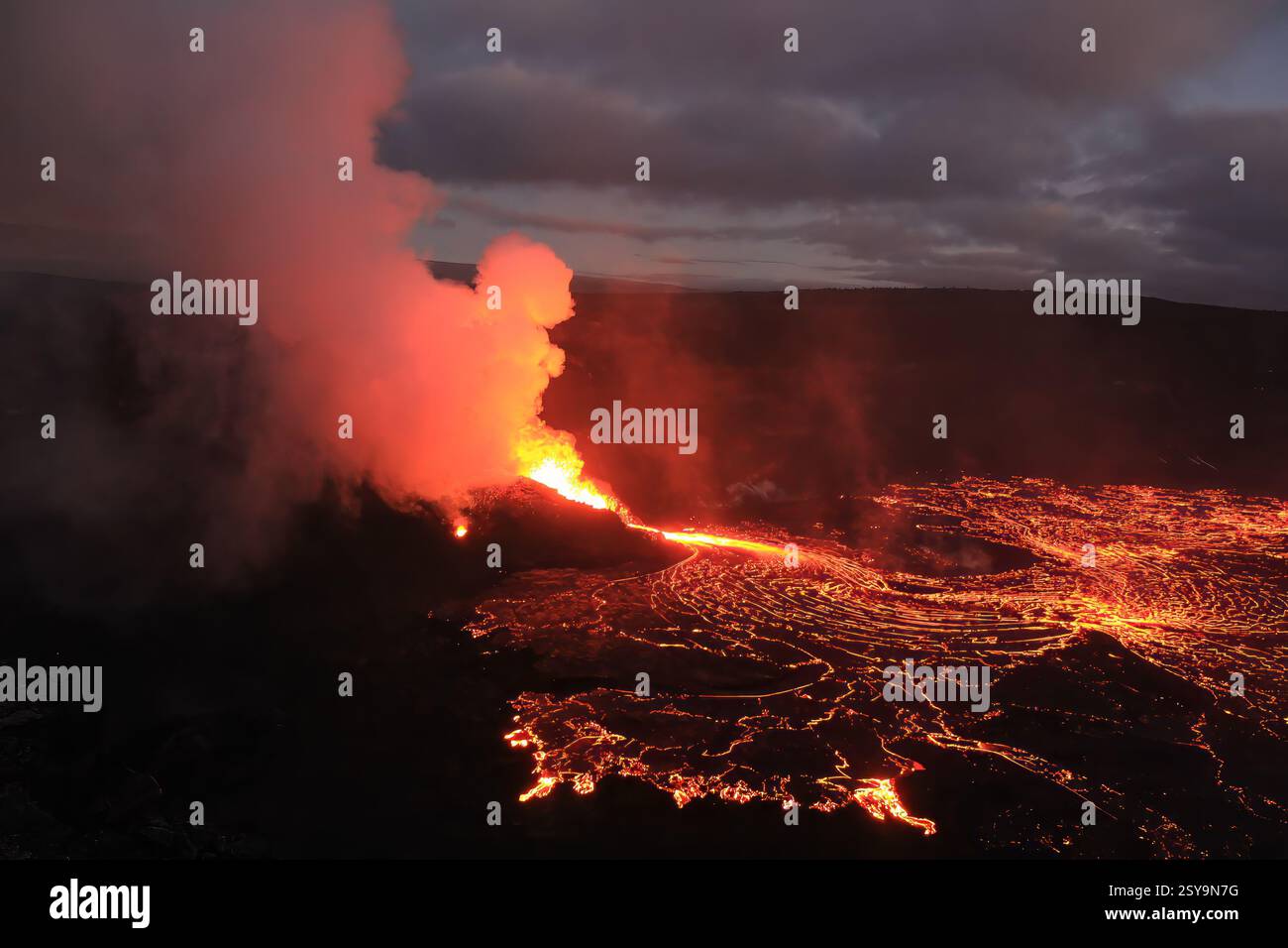 Kilauea, United States of America. 20 February, 2025. Magma fountaining ...