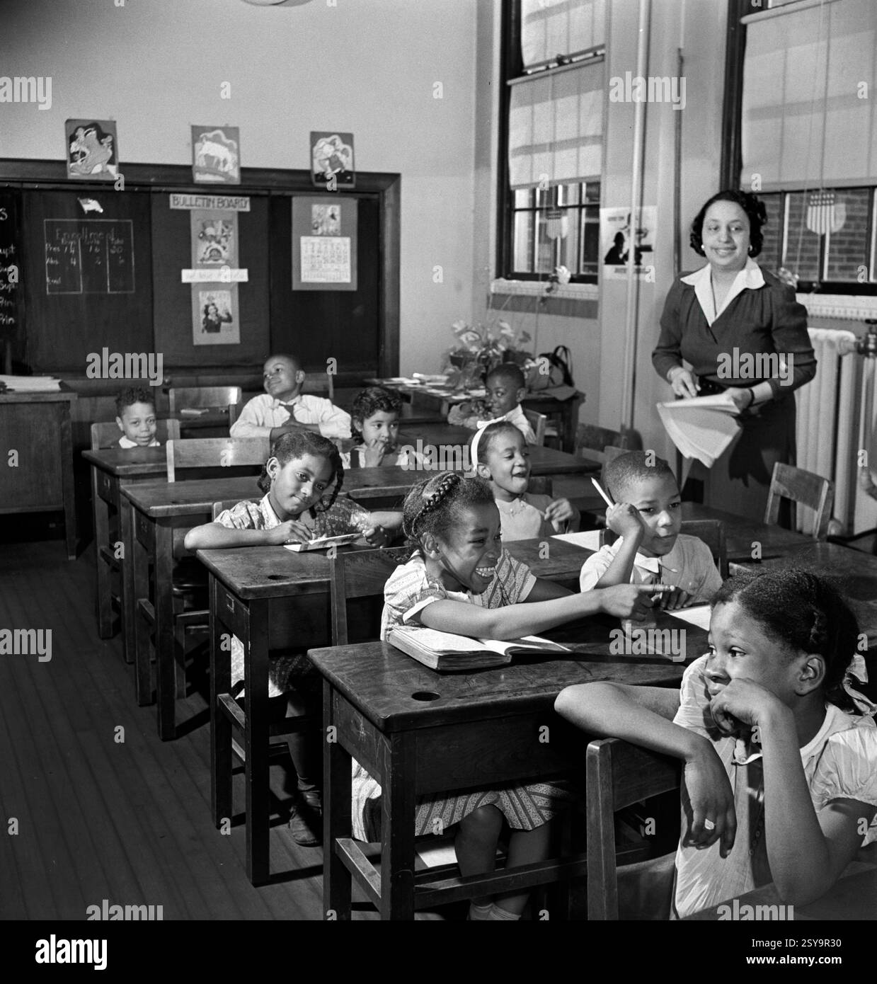 Teacher with students in elementary school class, Washington, D.C., USA ...