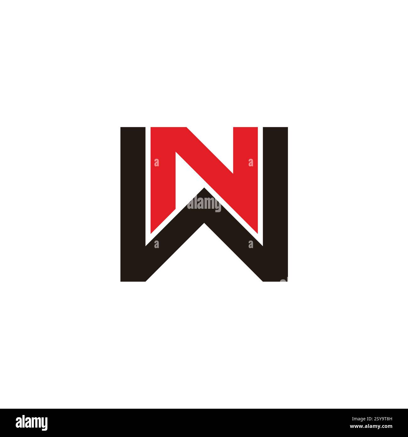 letter nw simple colorful geometric lines logo vector Stock Vector ...