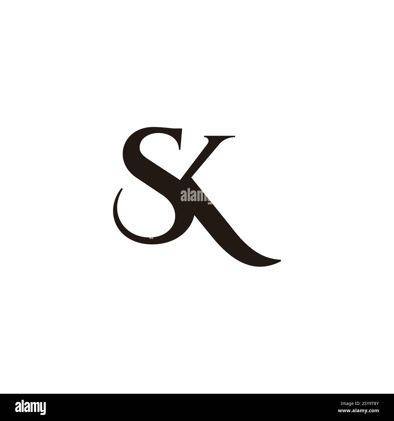 letters sk simple linked elegant curves logo vector Stock Vector Image & Art - Alamy
