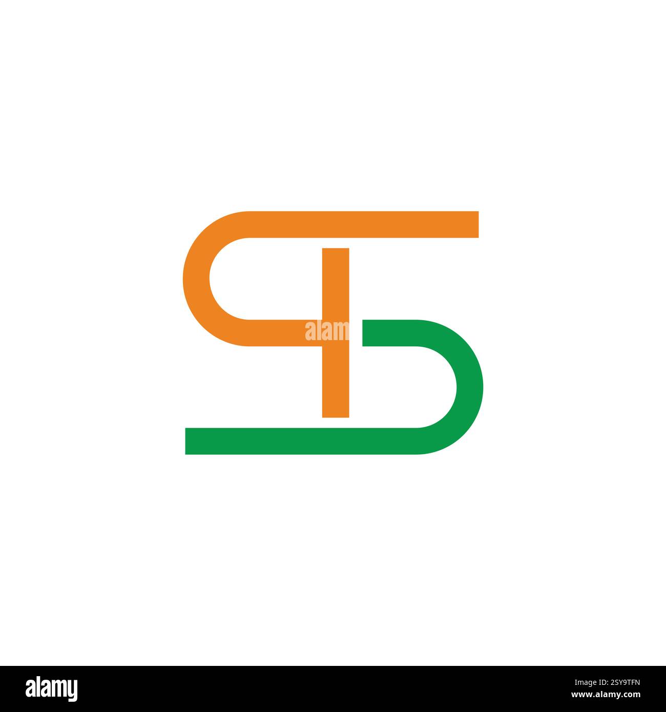 letter st simple loop colorful logo vector Stock Vector Image & Art - Alamy