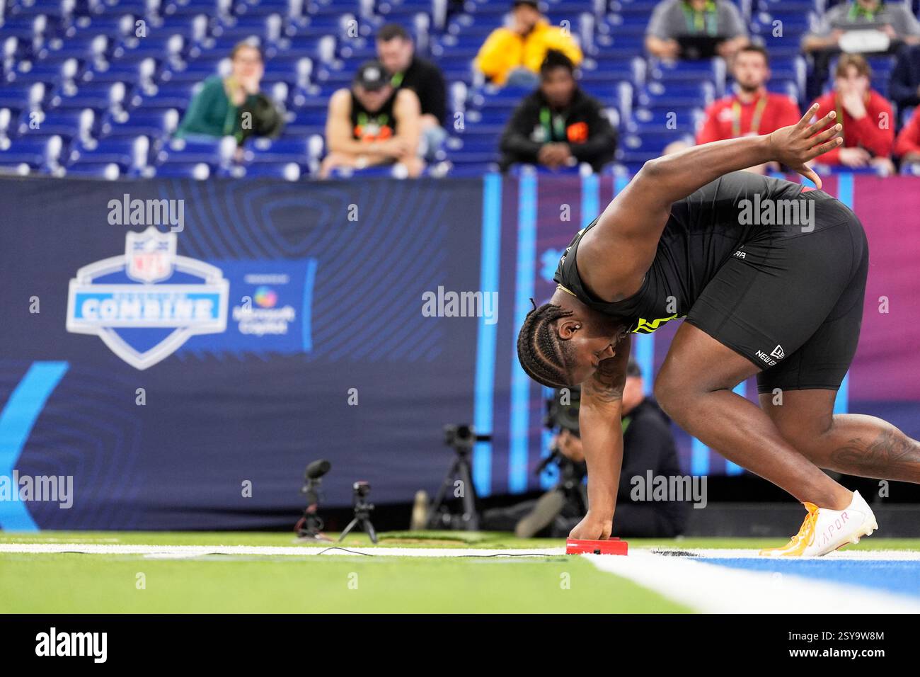 Georgia defensive lineman Warren Brinson runs a drill at the NFL ...