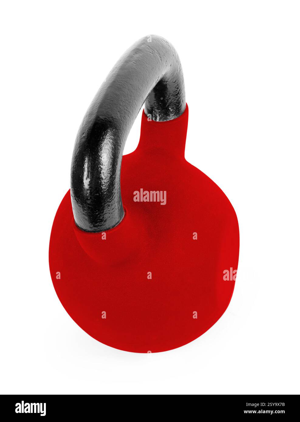 One red kettlebell isolated on white. Workout equipment Stock Photo - Alamy