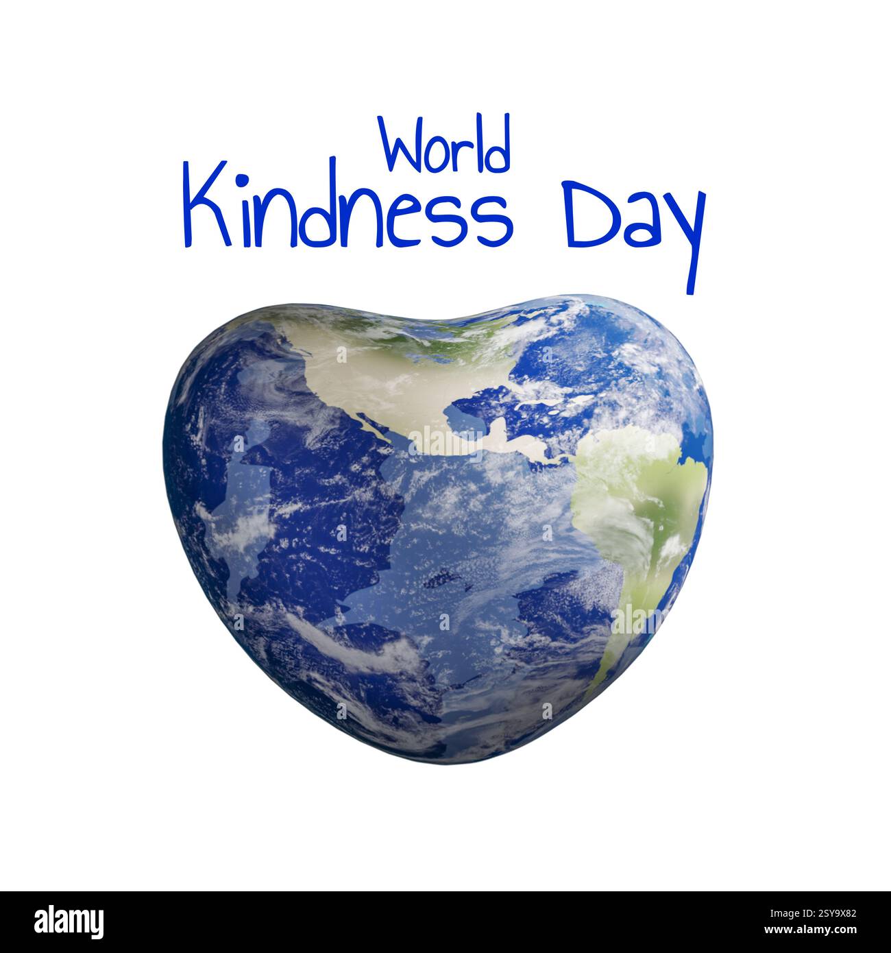 World Kindness Day. Earth in shape of heart on white background Stock ...