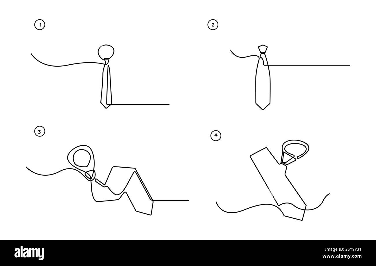 Continuous line drawing of a Tie Stock Vector Image & Art - Alamy