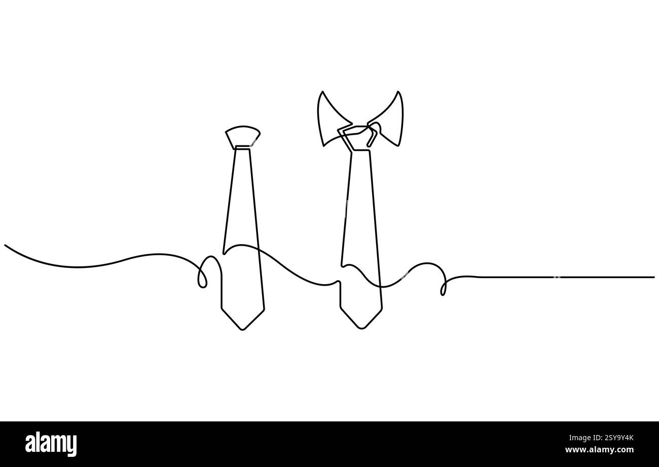 Continuous line drawing of a Tie Stock Vector Image & Art - Alamy