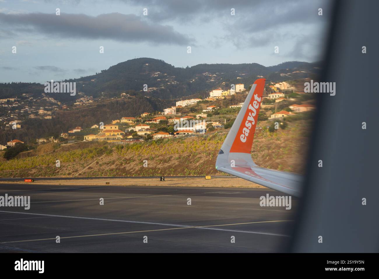 Madeira, Portugal - 06.10.2024: Side view of the tip of the wing on an ...