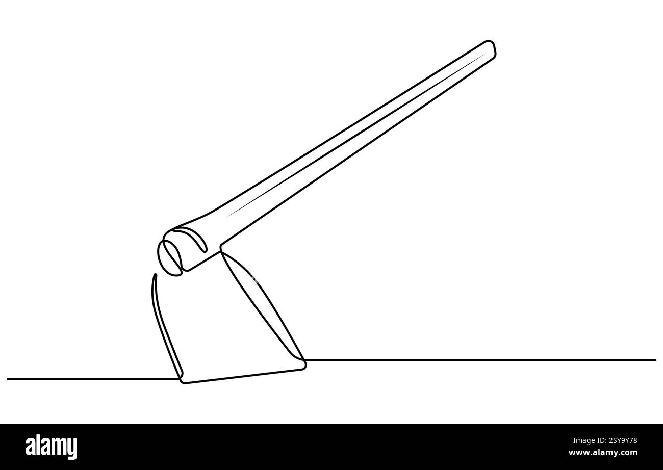 Continuous one line art Hoe tool Stock Vector Image & Art - Alamy