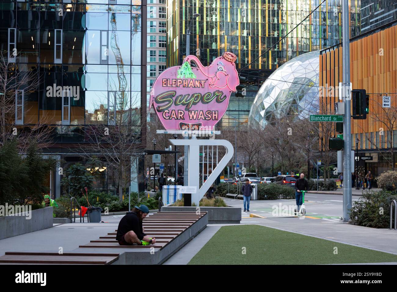 View of Amazon Headquarters from Amazon Nitro South in Seattle on ...