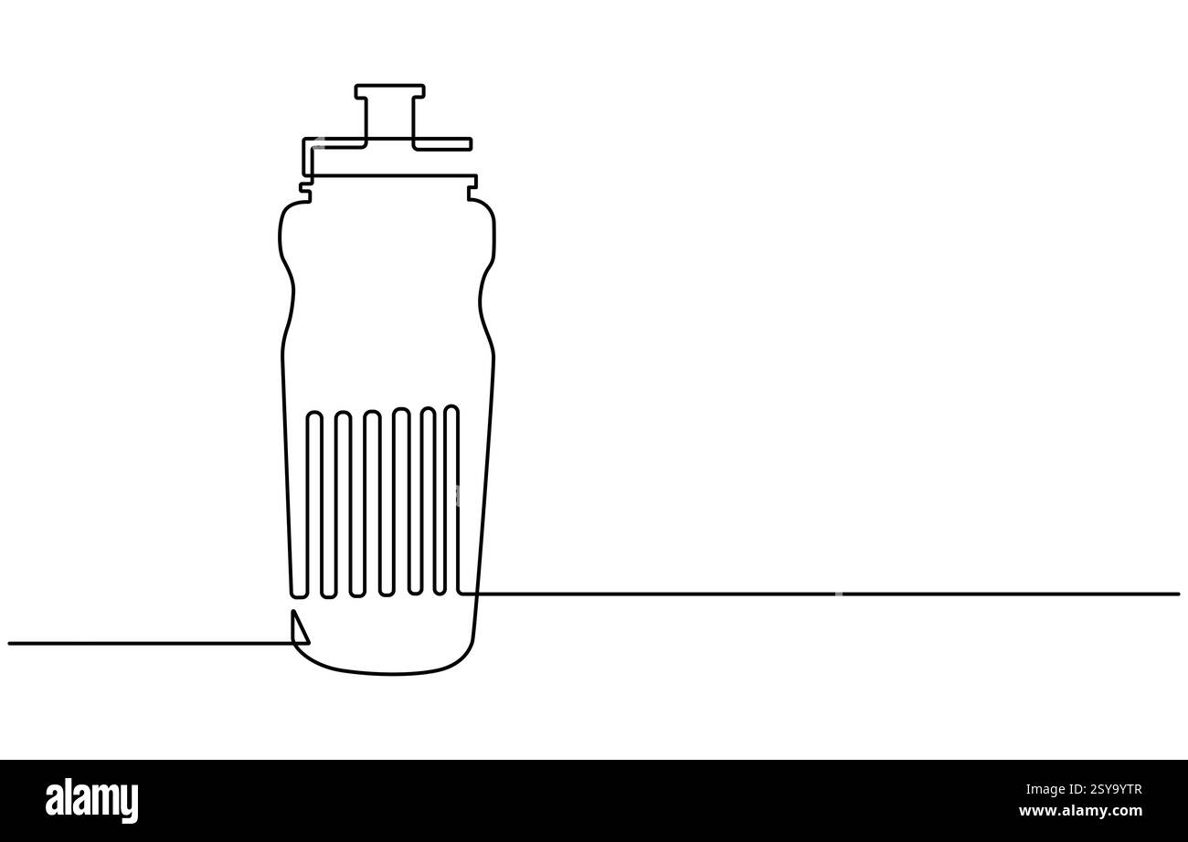 Bottle Continuous Line Illustration Stock Vector Image & Art - Alamy