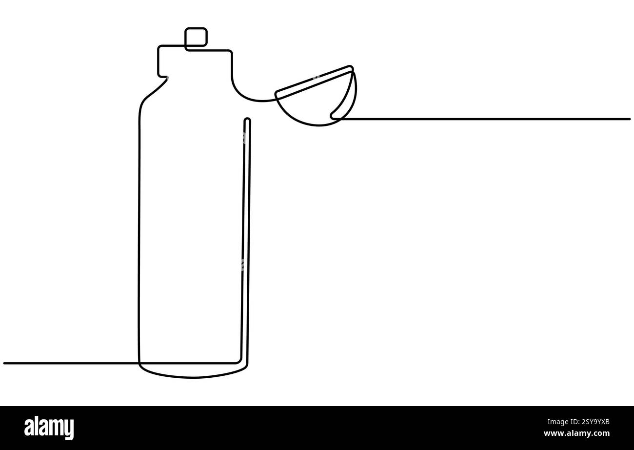 Bottle Continuous Line Illustration Stock Vector Image & Art - Alamy