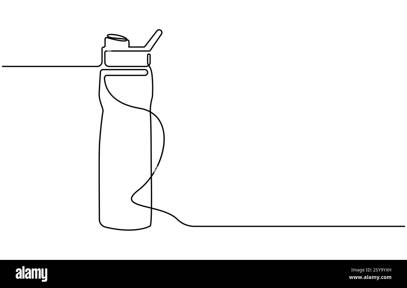 Bottle Continuous Line Illustration Stock Vector Image & Art - Alamy