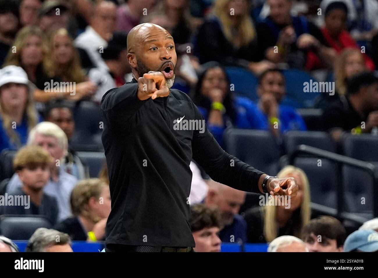 Orlando Magic head coach Jamahl Mosley directs his team against the ...