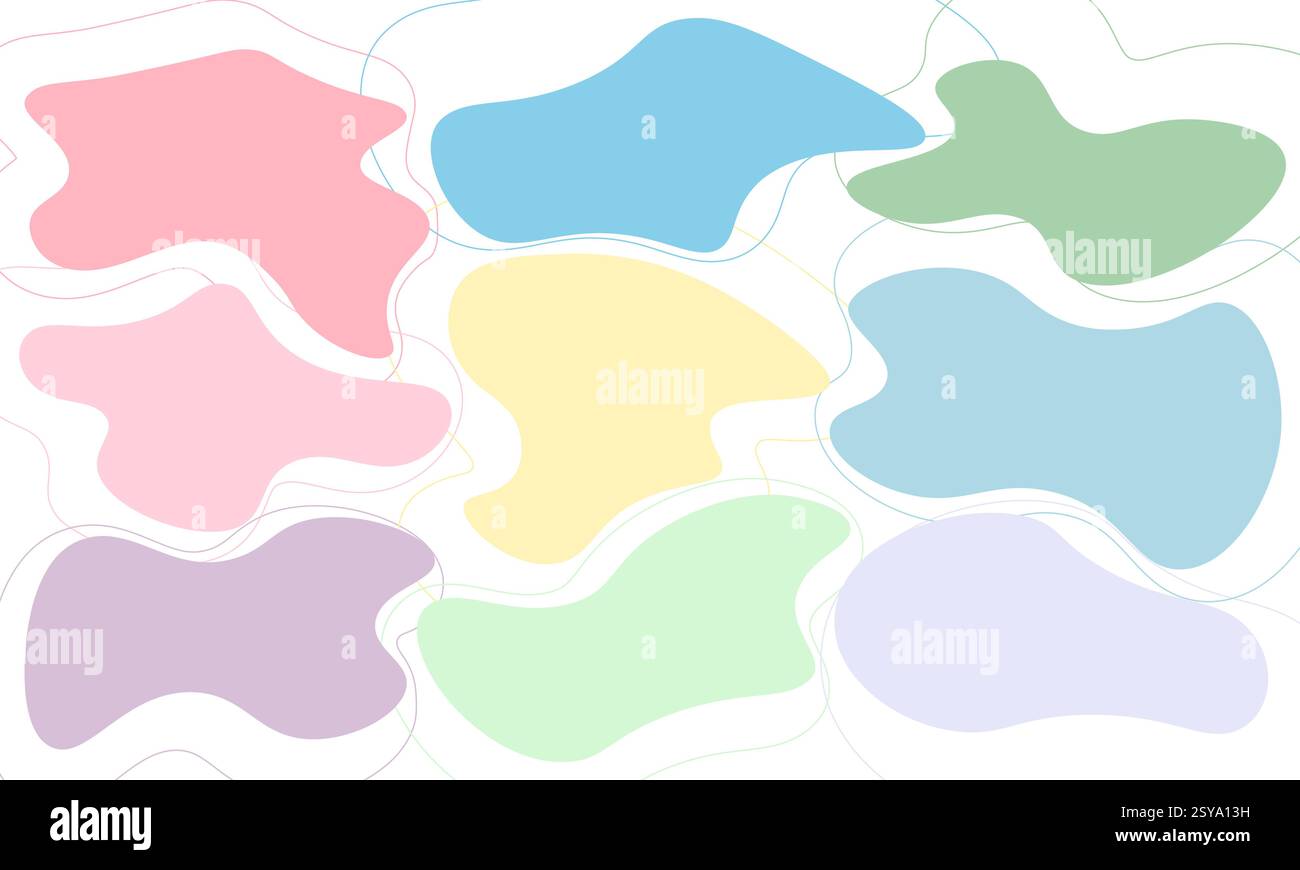 Abstract Blob Shape Art, Soft Pastel Colors, Modern Design Decoration ...