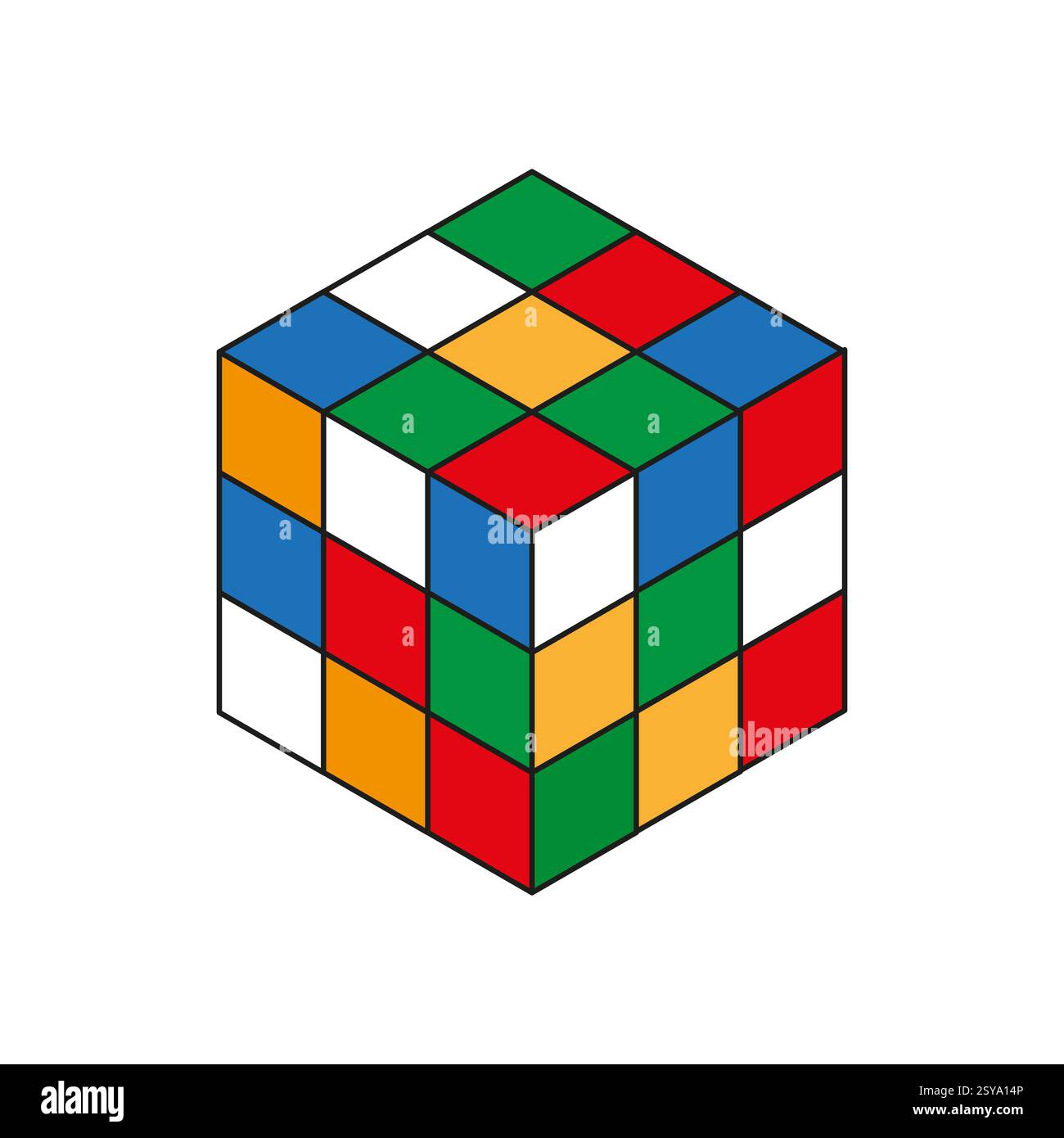 Colorful cube icon. Geometric puzzle shape. Isometric 3D vector ...