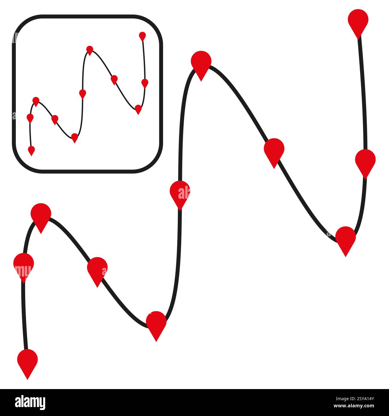 Data chart icon. Analytical graph symbol. Statistical point markers. Vector trend Stock Vector ...