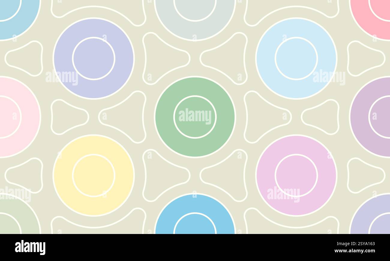 Pastel Geometric Pattern with Colorful Circles and Intersecting Lines ...