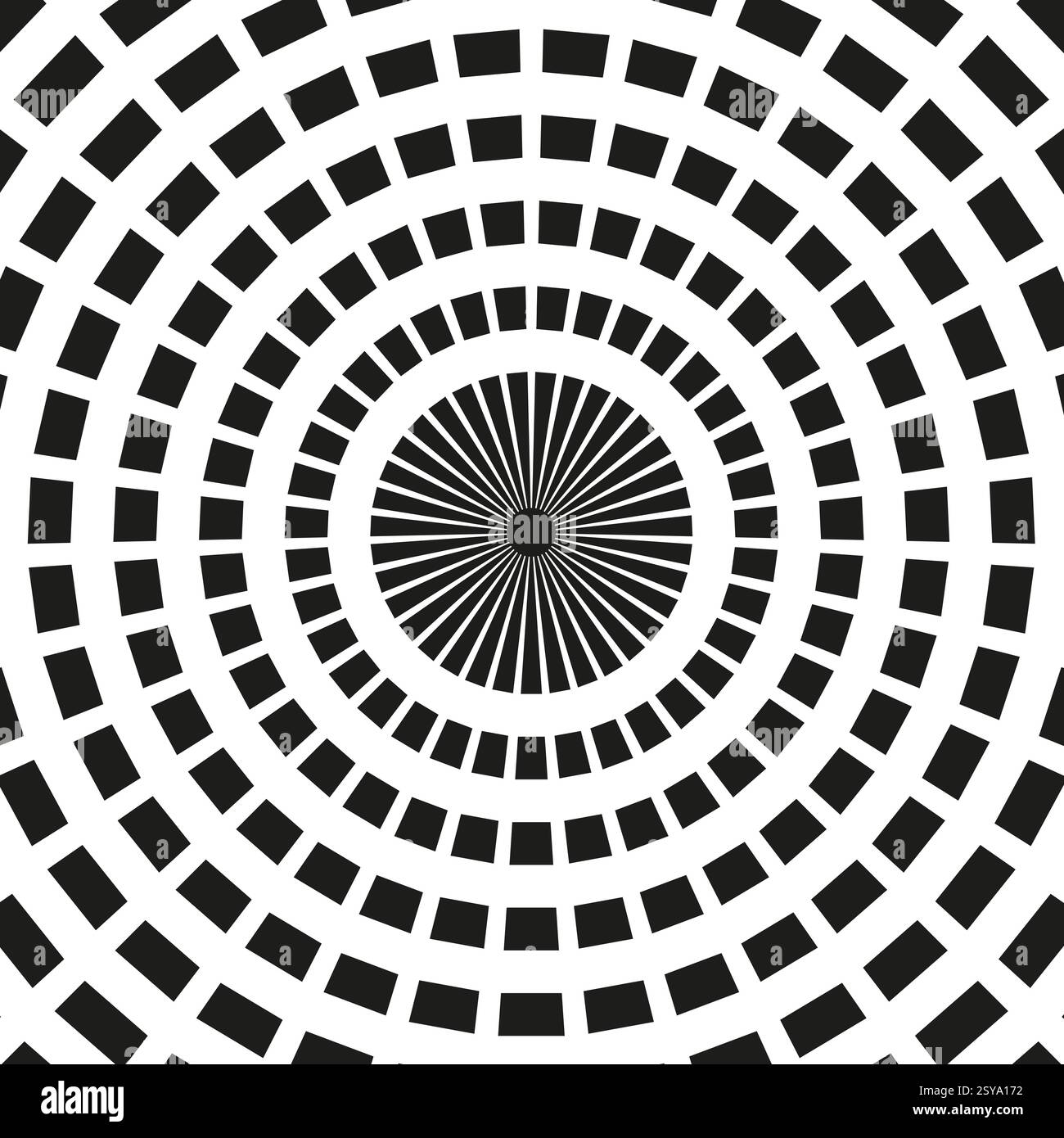 Geometric pattern. Circular optical illusion. Abstract radial design ...