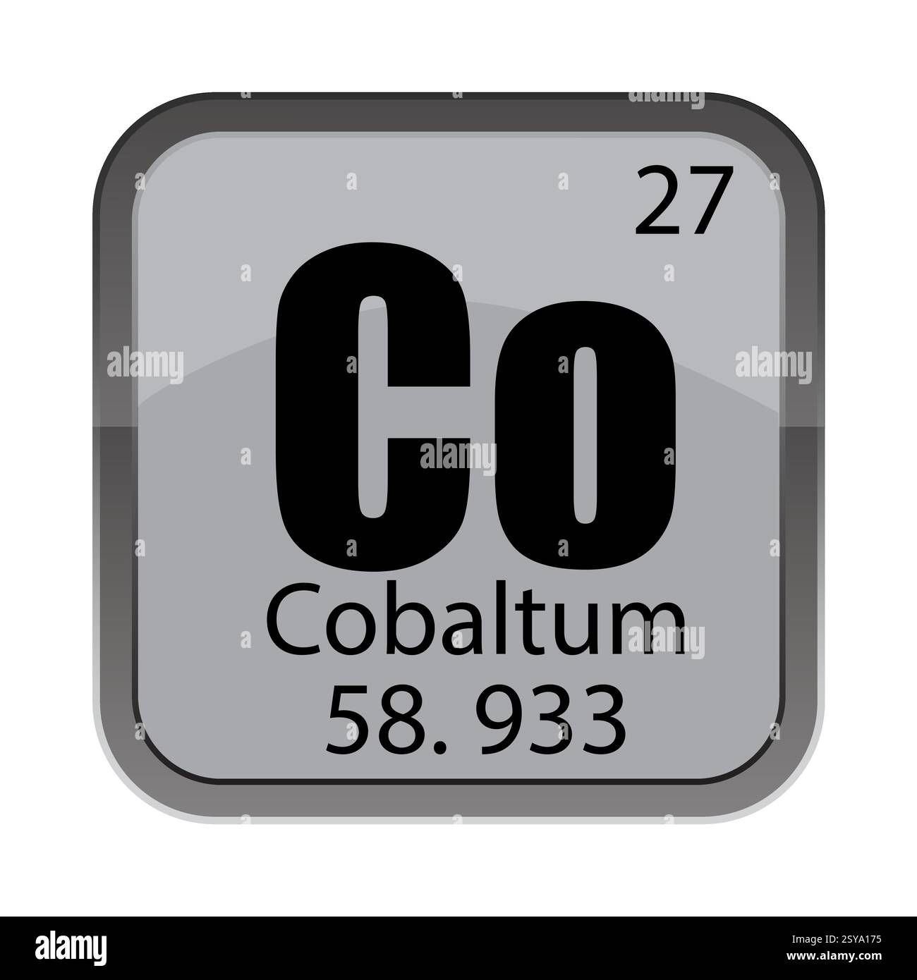 Co 27 highlight. Cobaltum detail 58.933. Twenty seven spelled. Fifty ...