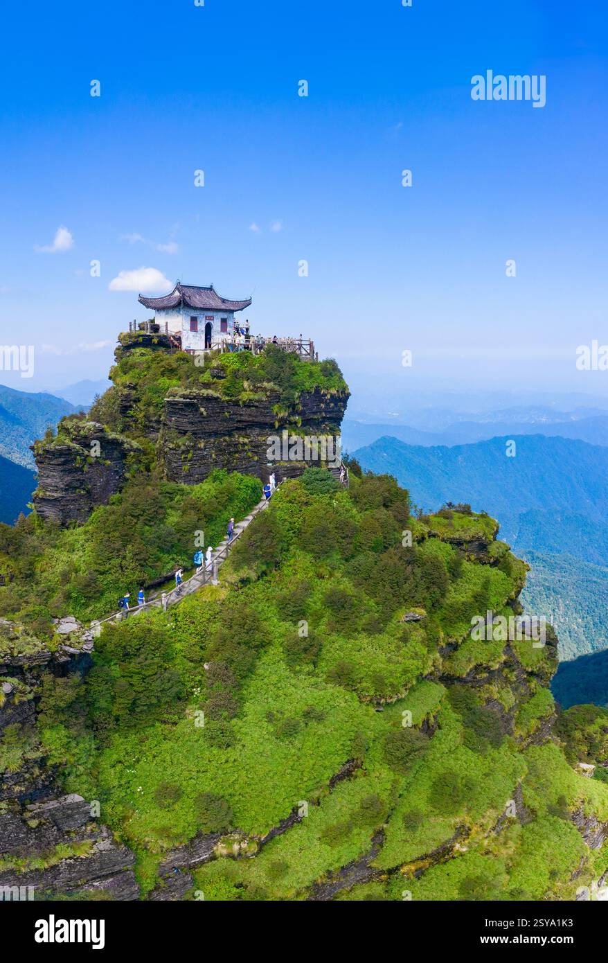 Aerial photography of Fanjing Mountain in Tongren City, Guizhou ...