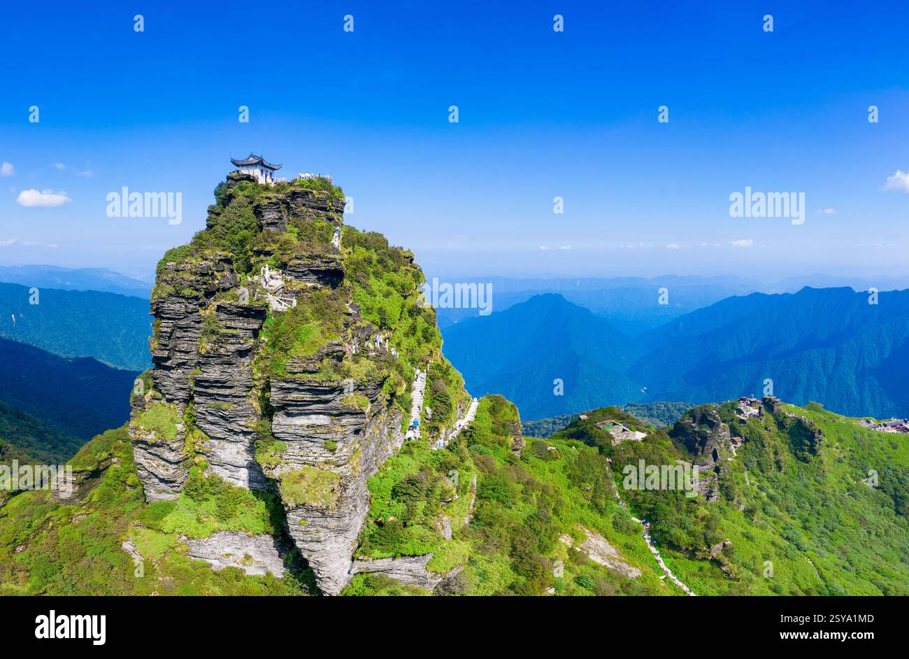 Aerial photography of Fanjing Mountain in Tongren City, Guizhou ...