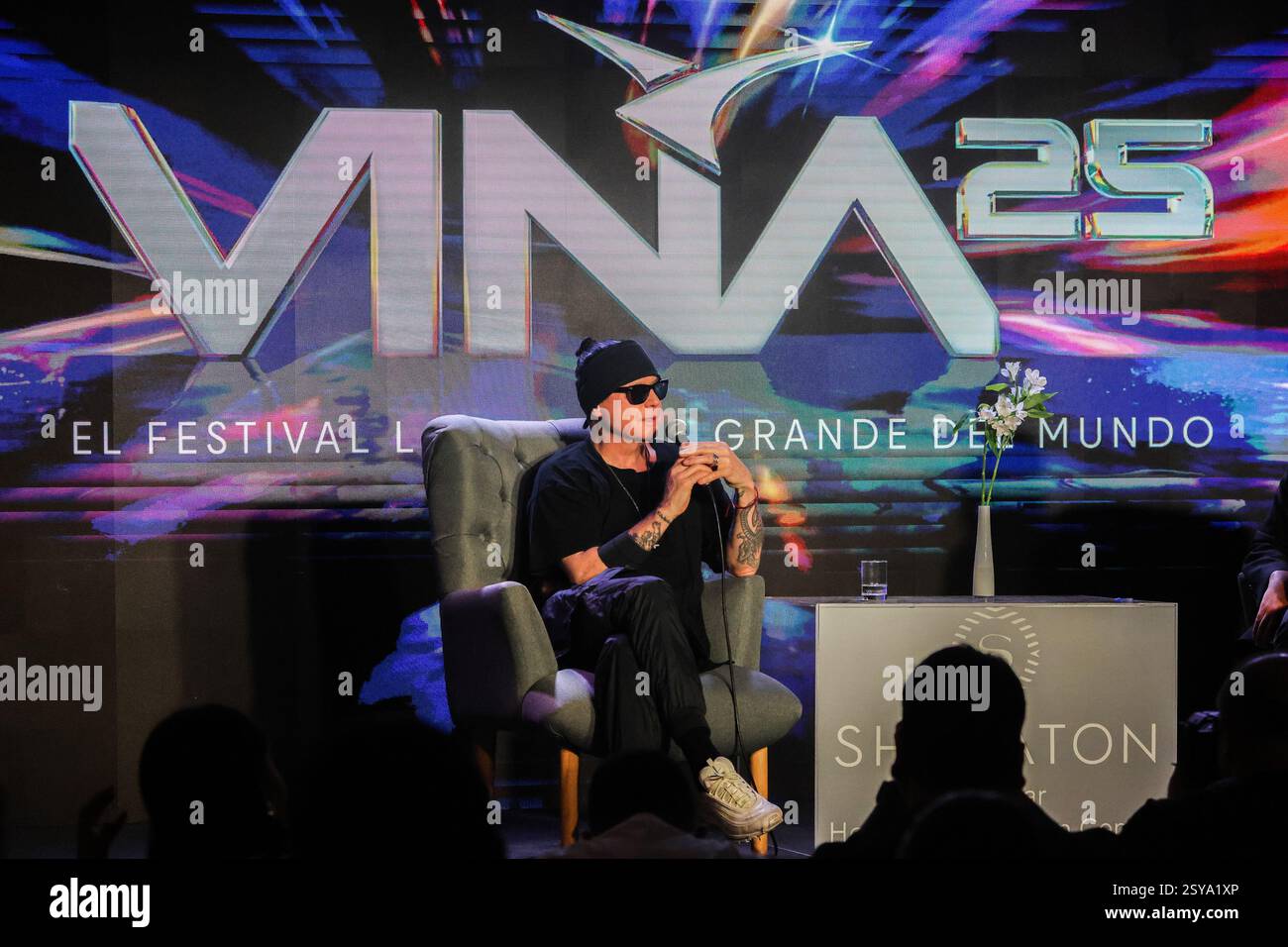 Ian Astbury of British hard rock band The Cult speaks at a press conference during the Viña del ...