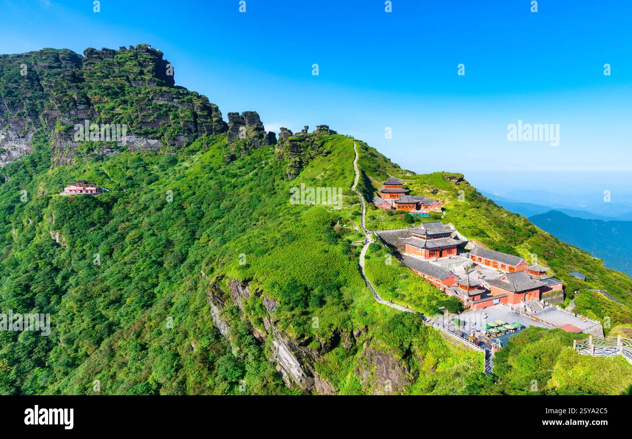 Aerial photography of Fanjing Mountain in Tongren City, Guizhou ...
