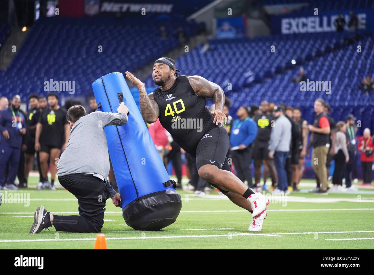 Ohio State defensive lineman Tyleik Williams runs a drill at the NFL ...