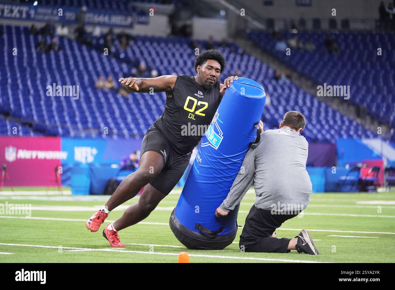 Toledo defensive lineman Darius Alexander runs a drill at the NFL ...