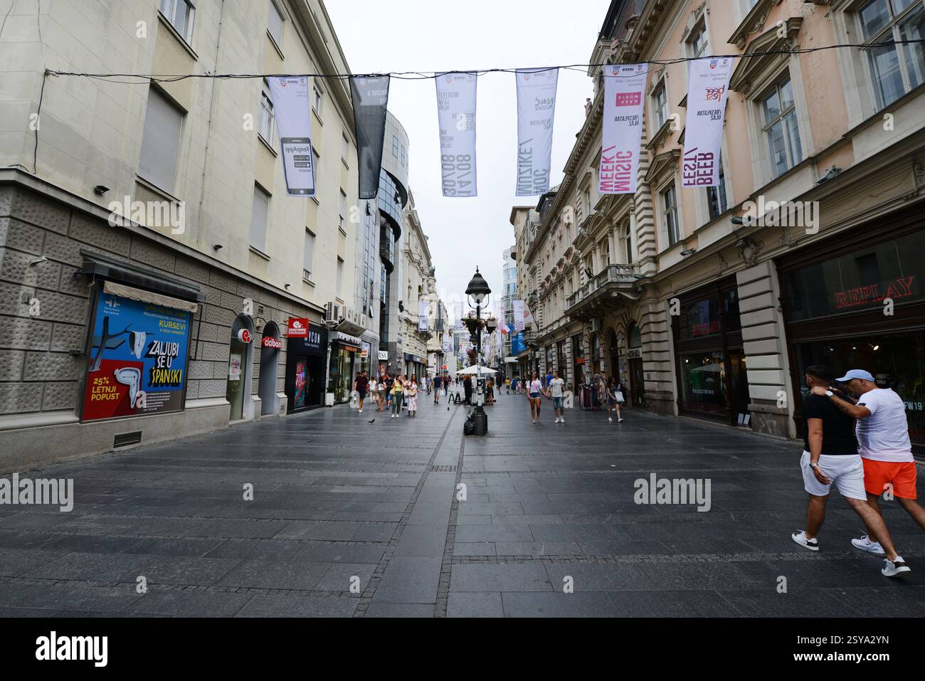 The vibrant Kneza Mihaila pedestrian street in central Belgrade, Serbia ...