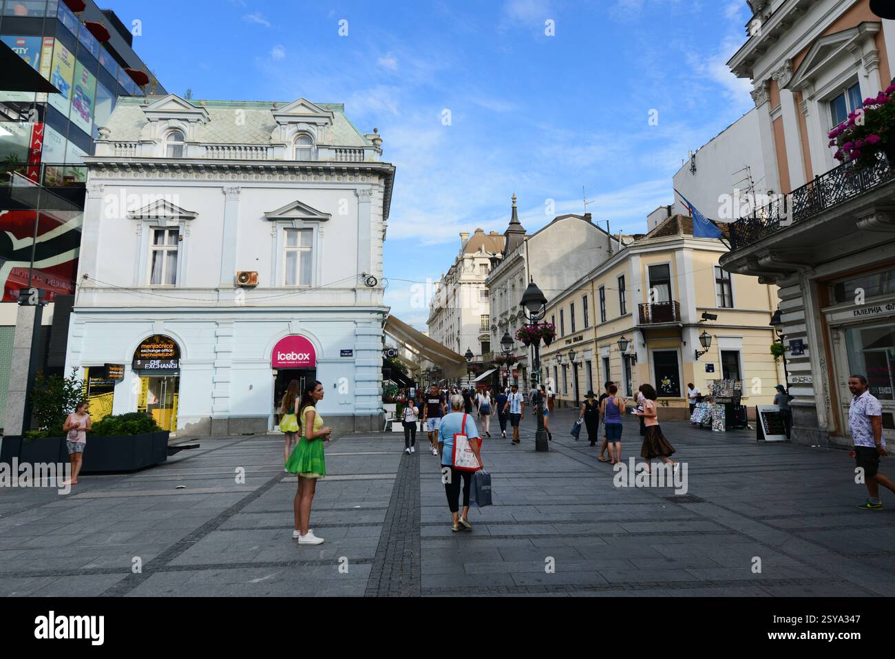 The vibrant Kneza Mihaila pedestrian street in central Belgrade, Serbia ...