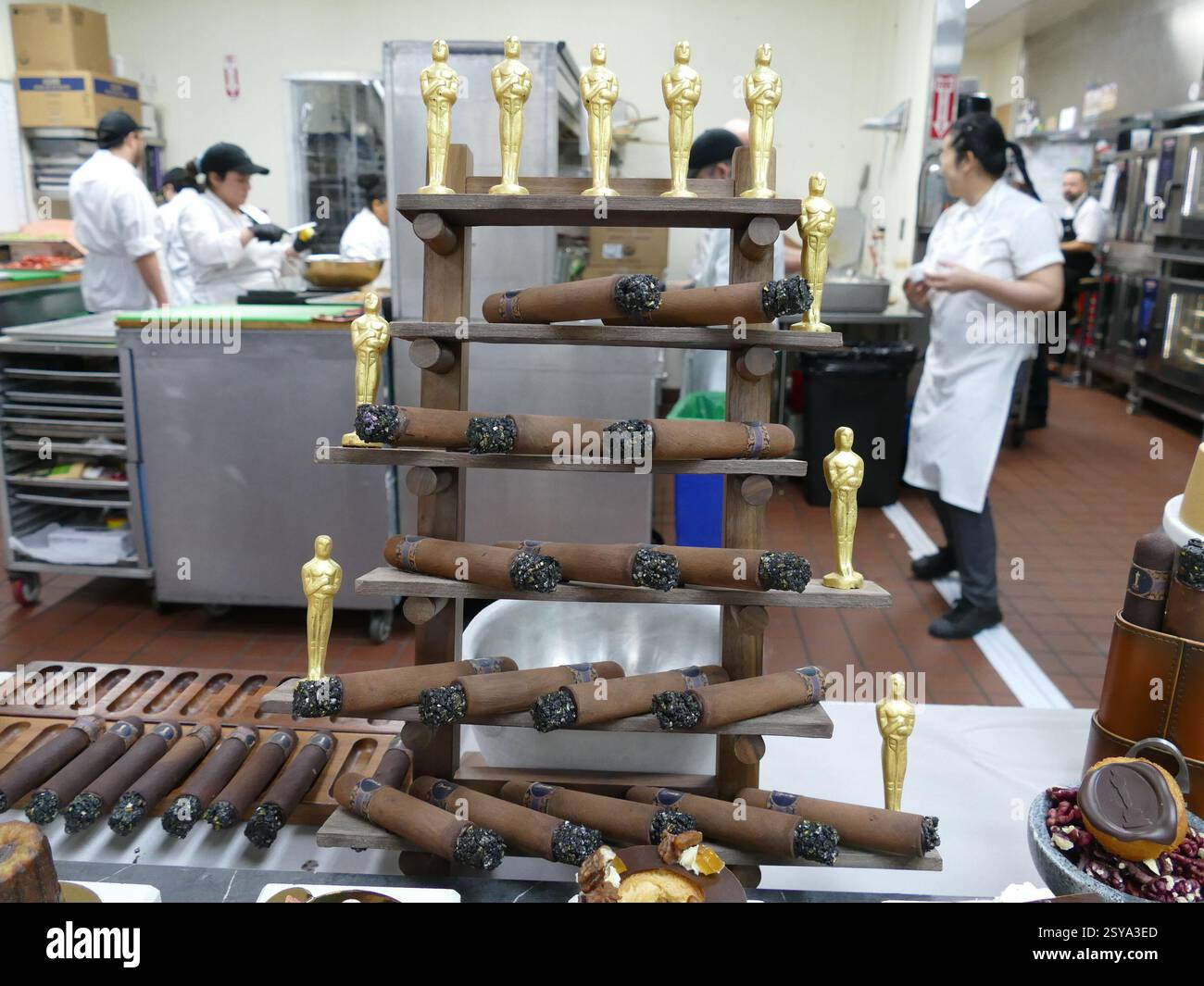 27 February 2025, USA, Los Angeles: Chocolate Oscars and chocolate ...
