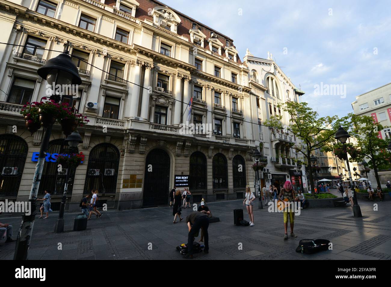 The vibrant Kneza Mihaila pedestrian street in central Belgrade, Serbia ...