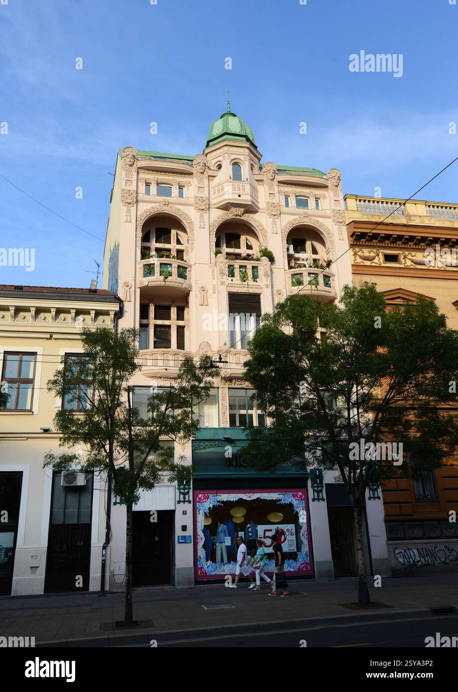Beautiful buildings along Terazije street in Belgrade, Serbia Stock ...