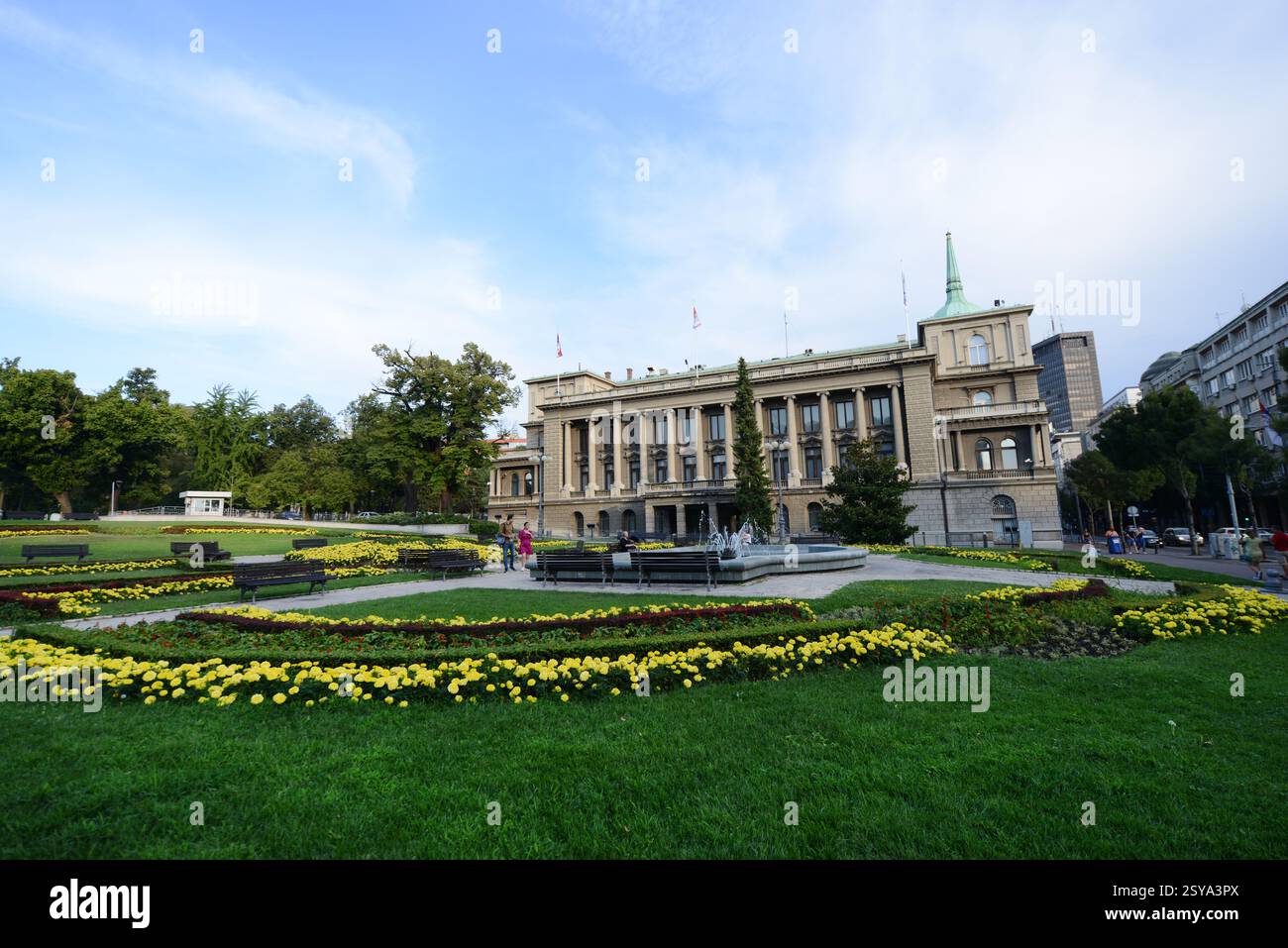 The Andrićev venac park and the Novi Dvor ( New Palace ) in Belgrade ...